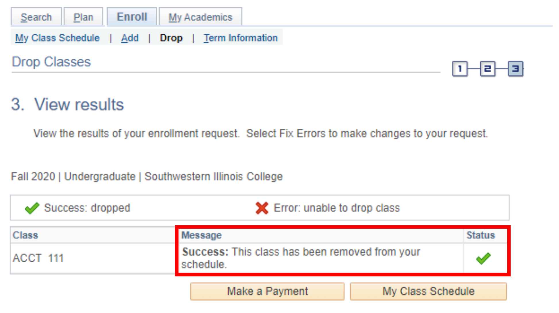 Drop A Class – Southwestern Illinois College