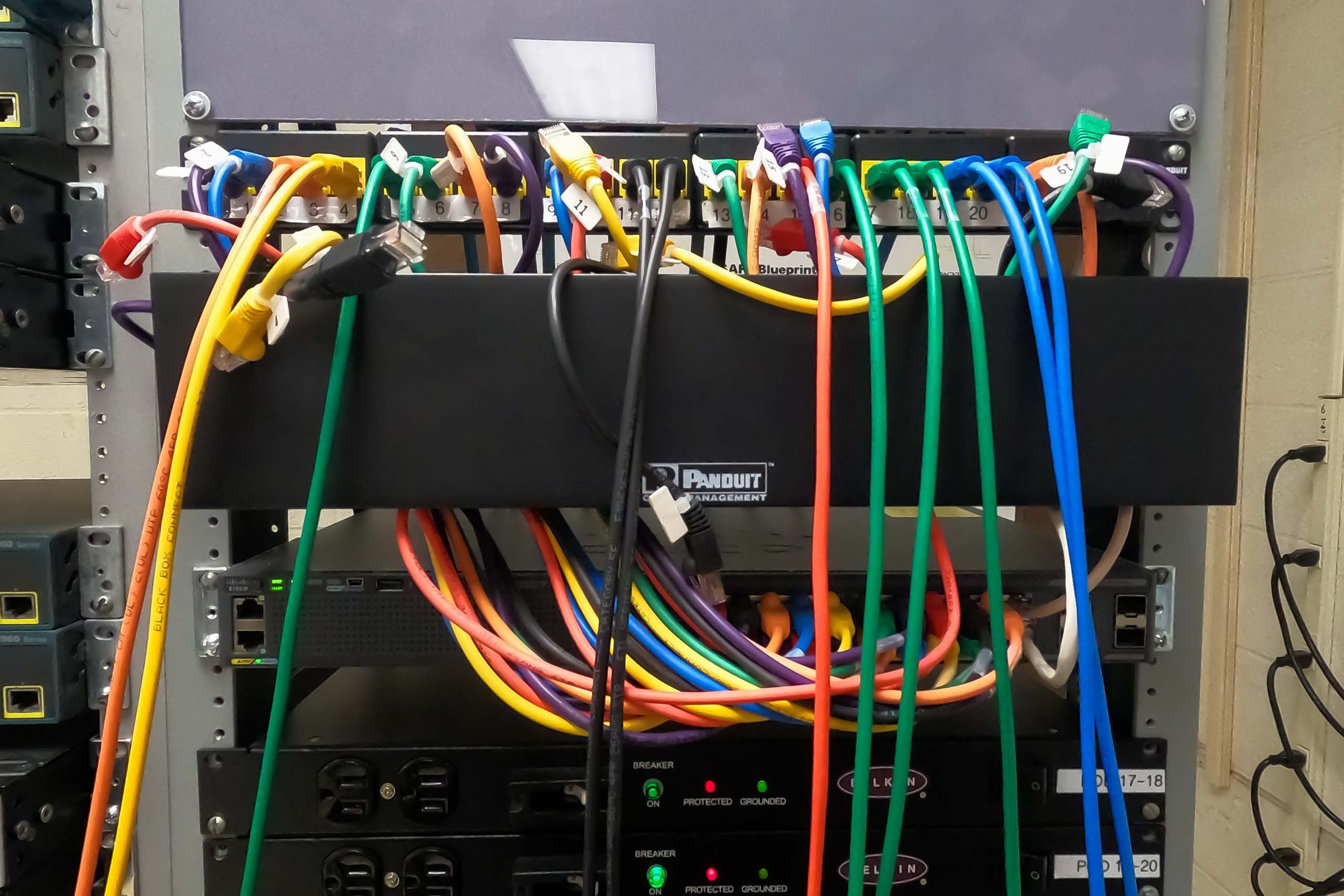 Different colored cables in Cyber Security and Networking lab ...
